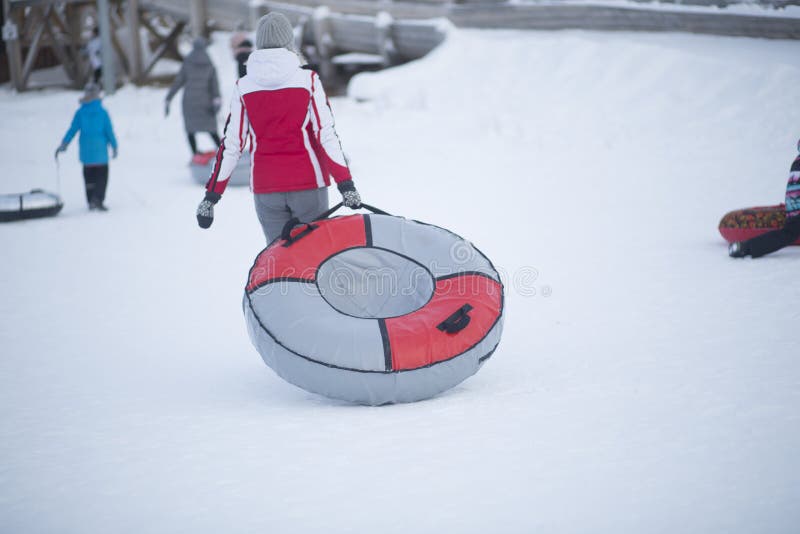 The Sledge is Round for Riding in the Snow. Cheesecakes Stock Photo ...