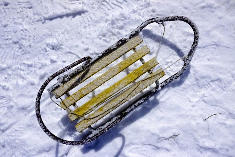 Sledge in the Snow on a Frosty Winter Stock Photo - Image of copy ...