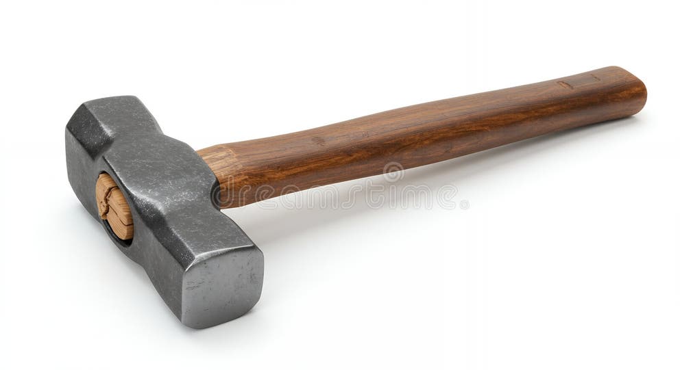 Sledgehammer with Wooden Handle Stock Illustration - Illustration of ...
