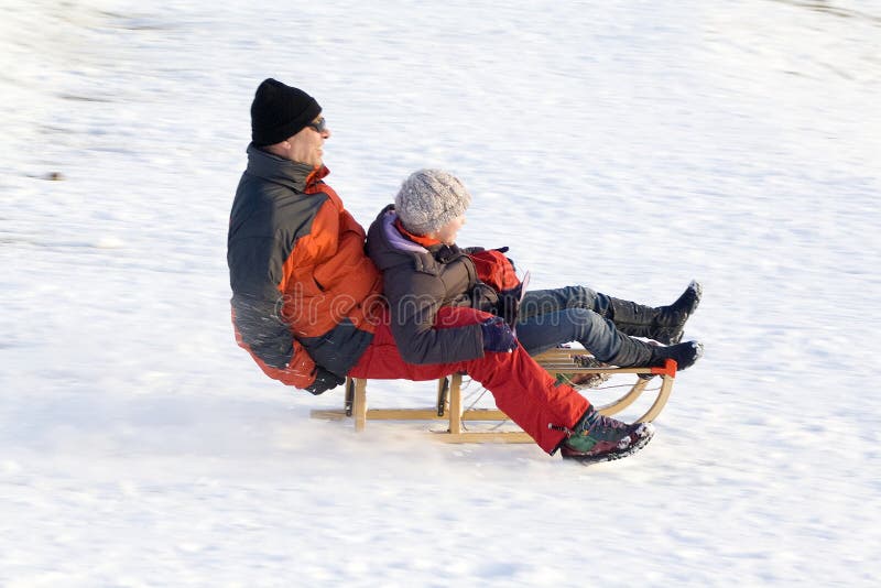Sledging - winter fun stock photo. Image of sledge, sledging - 7775900