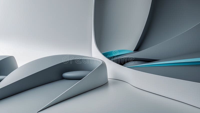 Sleek Abstract Architectural Structure with Curved Design Stock ...