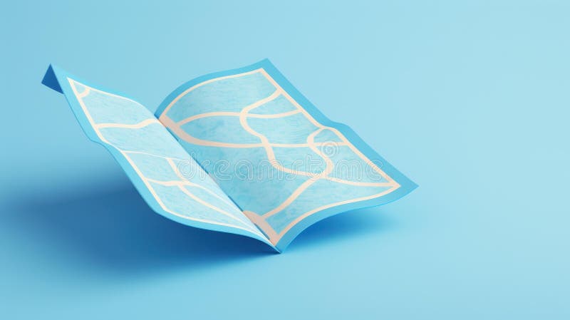 A Sleek, Abstract Blue Folder Represents a Digital Map, Perfect for ...