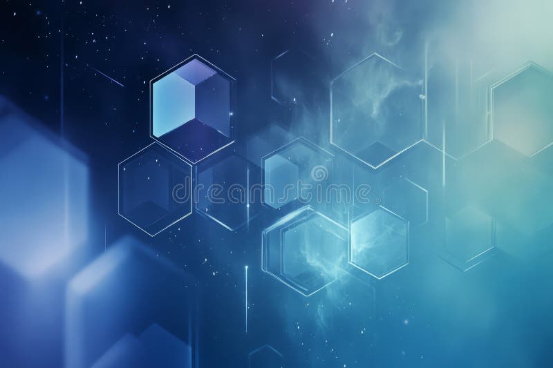 A Sleek, Abstract 3D Background with Floating Transparent Hexagons ...