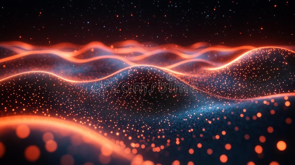Abstract Digital Background with Quantum Particle Patterns Stock ...
