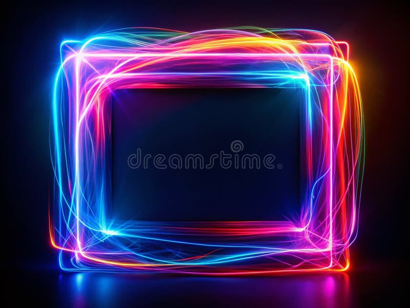 Sleek Abstract Light Trails Frame Borders Modern Design Elements for ...