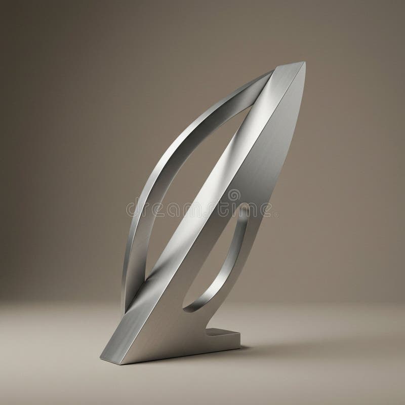 Sleek Abstract Sculpture Composed of Smooth, Metallic Surfaces. the ...