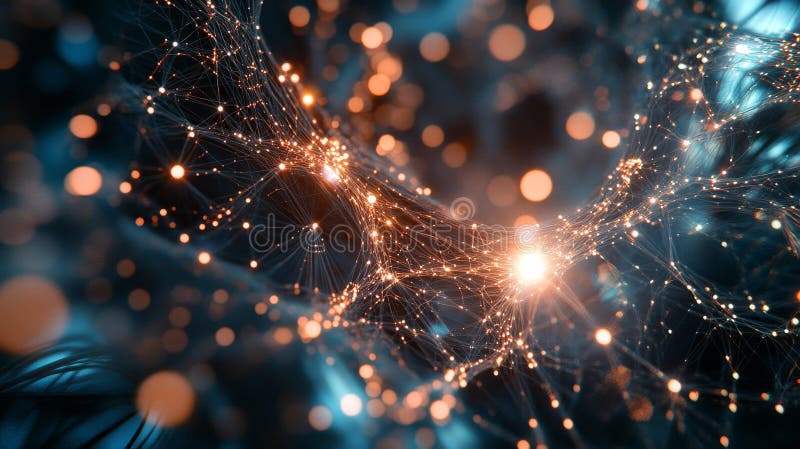 Sleek Abstract Tech Network with Bright Nodes and Lines for ...