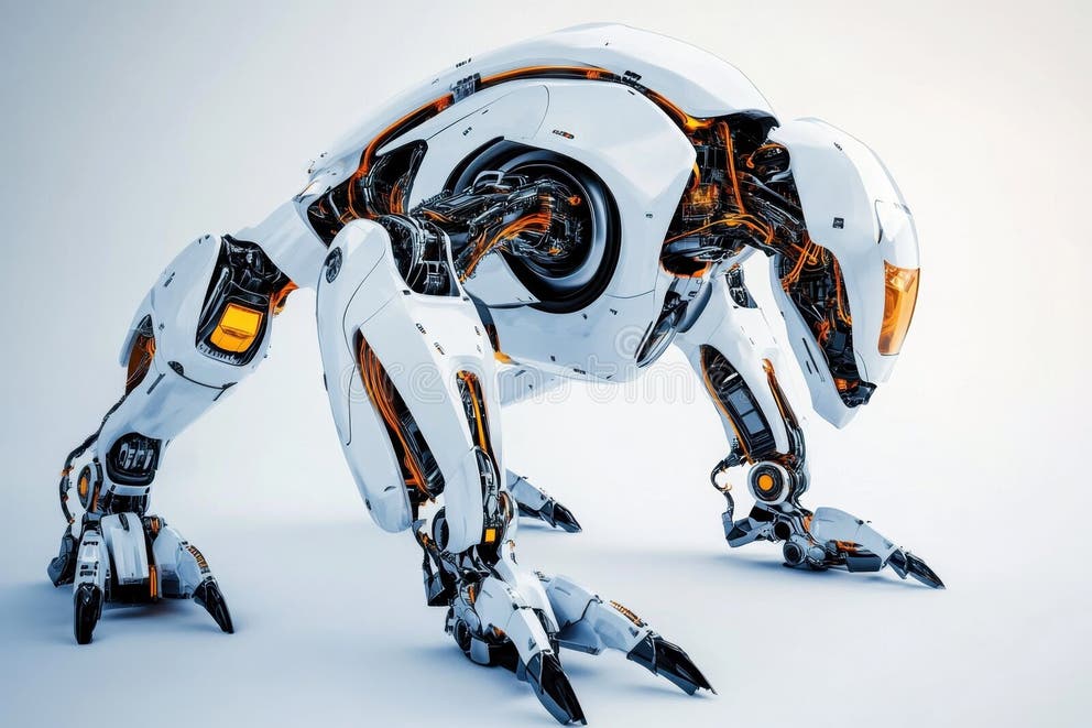 Futuristic Robotic Creature Designed with Intricate Mechanical Details ...