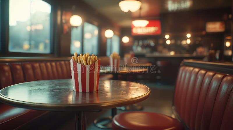 Sleek Advertisement Featuring Zero Calorie Fries in Modern Fast Food ...