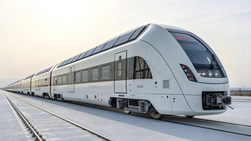 The Train, Which Appears Sleek and Aerodynamic, is a Light, almost ...