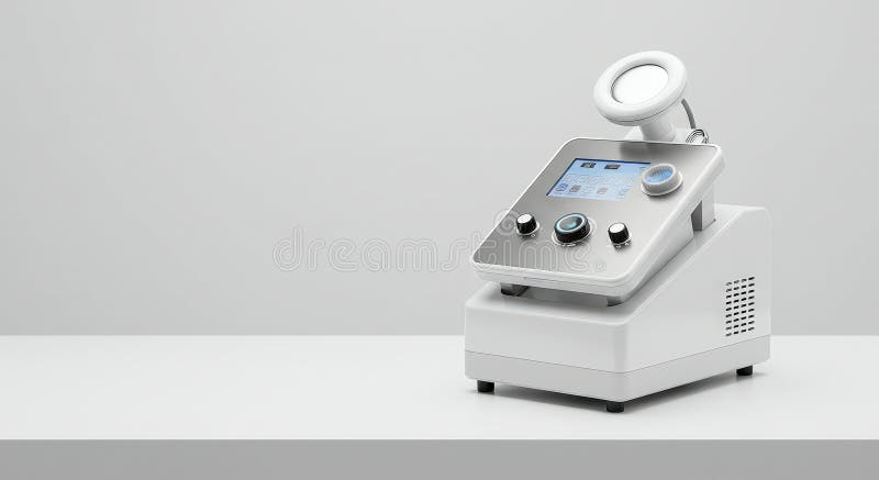 Modern Aesthetic Treatment Device Showcased on a Clean Table Stock ...