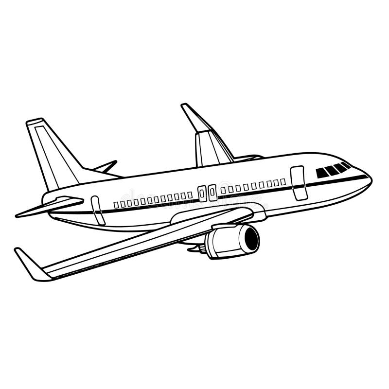 Minimalist Vector Outline of an Airplane Icon for Versatile Use Stock ...