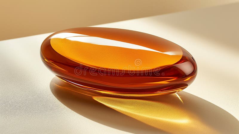 Sleek, Amber-colored Glass Object with Smooth Curves Stock Illustration ...