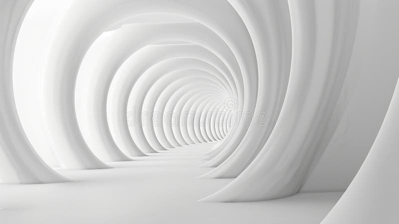 Sleek Architectural Design of a Circular White Corridor Creates a Sense ...