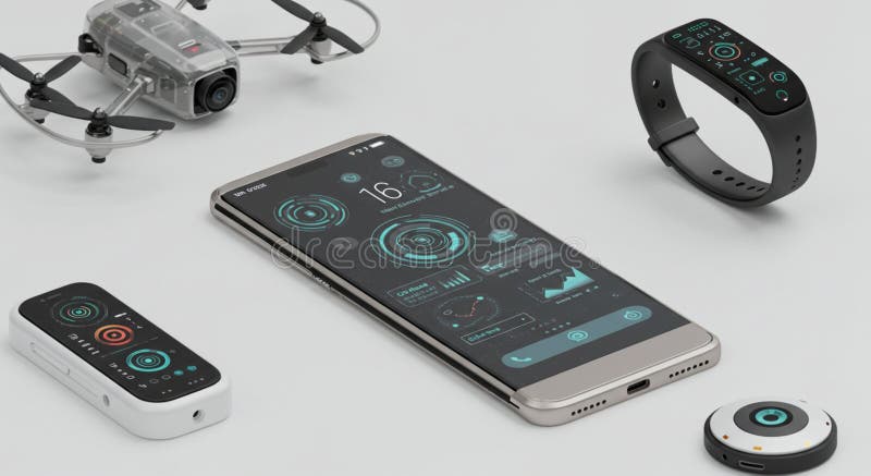 A Sleek Arrangement of Modern Technology Featuring a Smartphone with a ...
