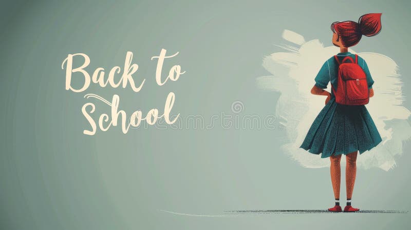 Sleek Banner with a Student in Uniform, Plain Background, and Back To ...
