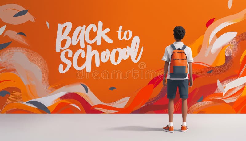 Sleek Banner with a Student in Uniform, Plain Background, and Back To ...