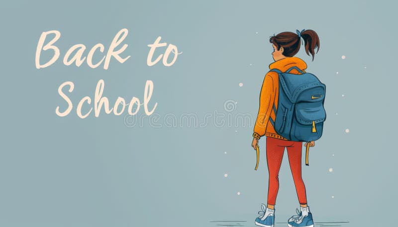 Sleek Banner with a Student in Uniform, Plain Background, and Back To ...