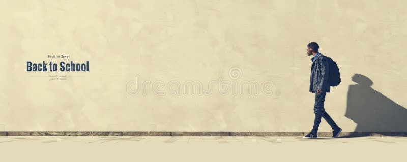 Sleek Banner with a Student in Uniform, Plain Background, and Back To ...