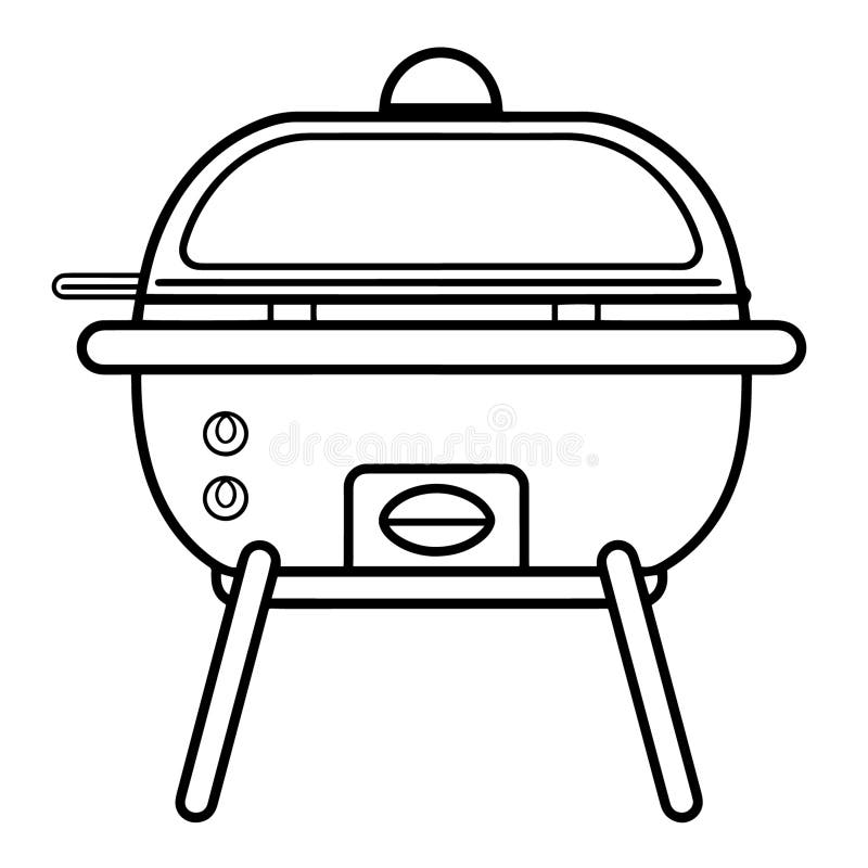 Minimalist Vector Outline of a Barbecue Icon for Versatile Use Stock ...