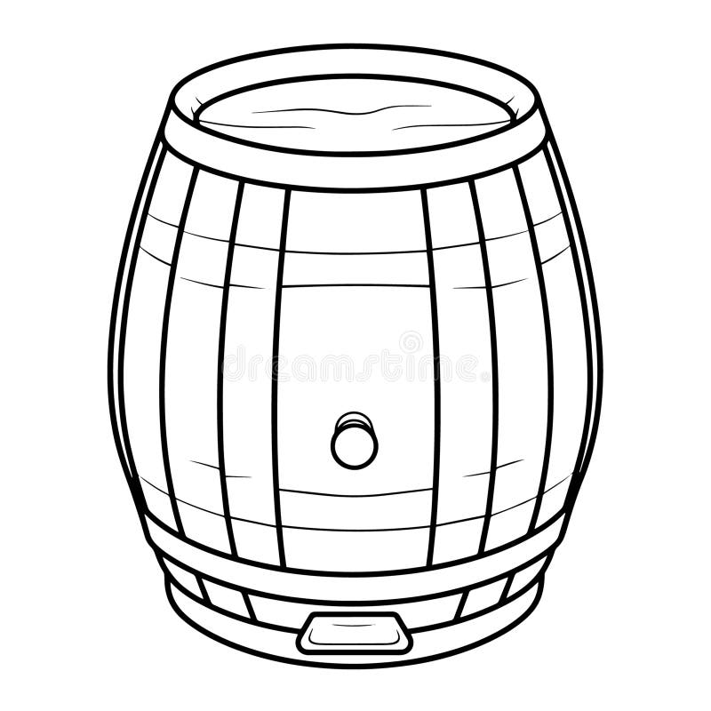 Minimalist Vector Outline of a Barrel Icon for Versatile Use Stock ...