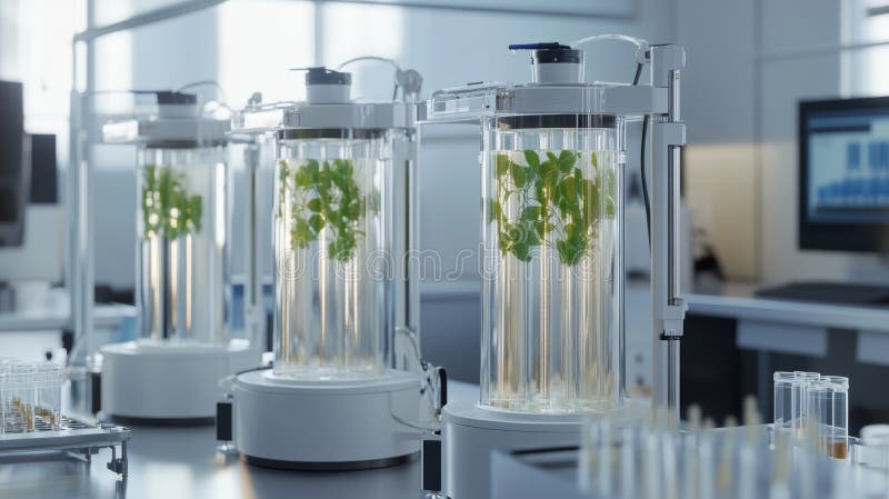 Sleek Biotechnology Lab with Bioreactors for Sustainable Genetic ...