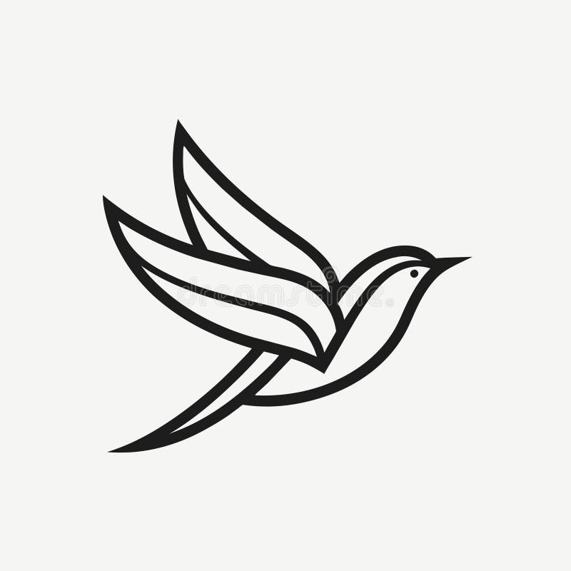 A Sleek Bird in Flight, Captured in a Minimalist Black and White ...