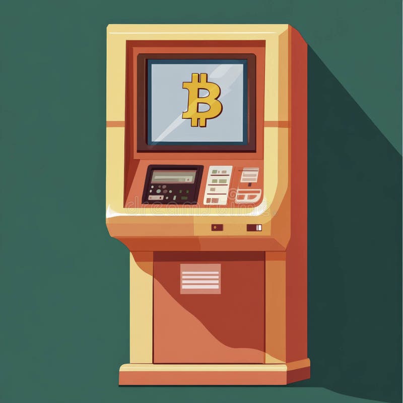 Bitcoin ATM Stylish Design with Modern Interface with Colorful Bitcoin ...