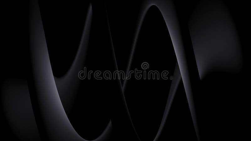 Illustration of Sleek Black Abstract Waves with Dim Lighting Effect ...