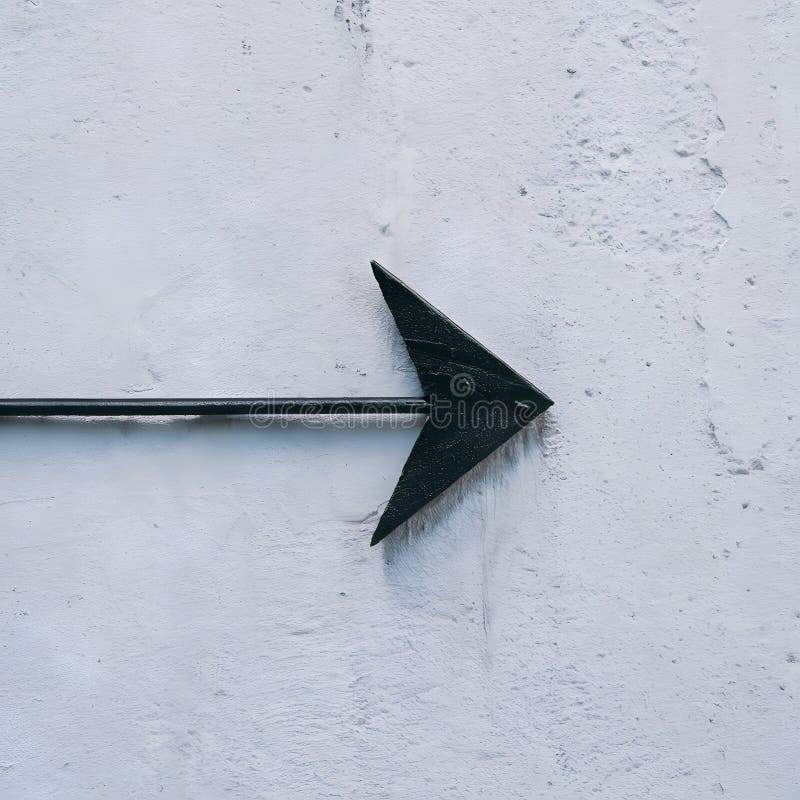 Sleek Black Arrow Against White Background, Sharp Tip, Contrasting ...