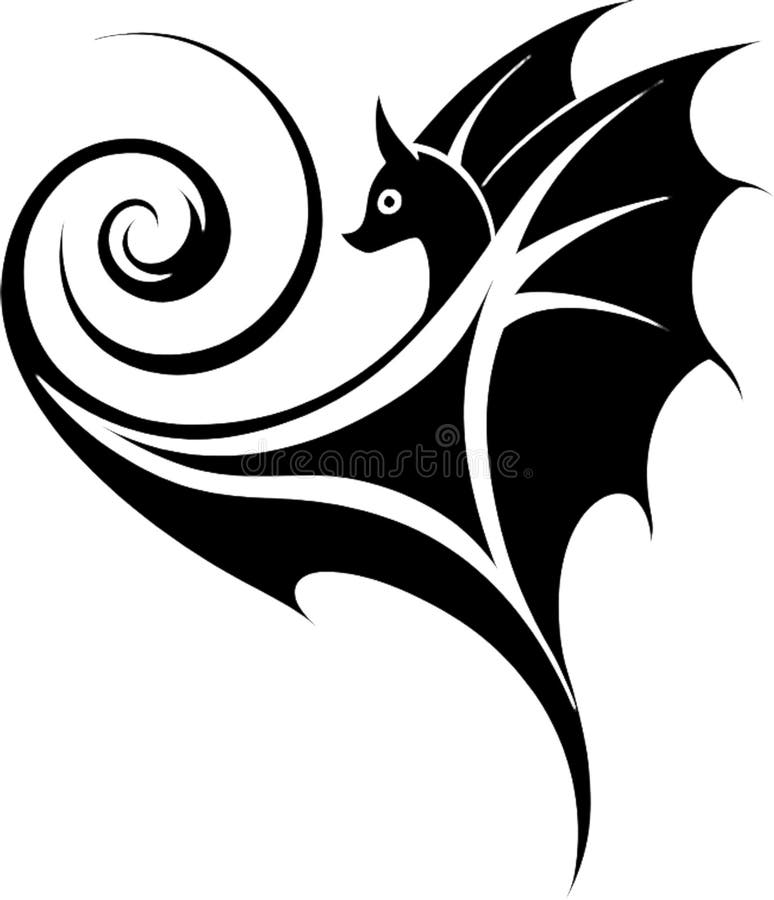 Sleek Black Bat Stencil Logo Design. Stock Image - Illustration of ...