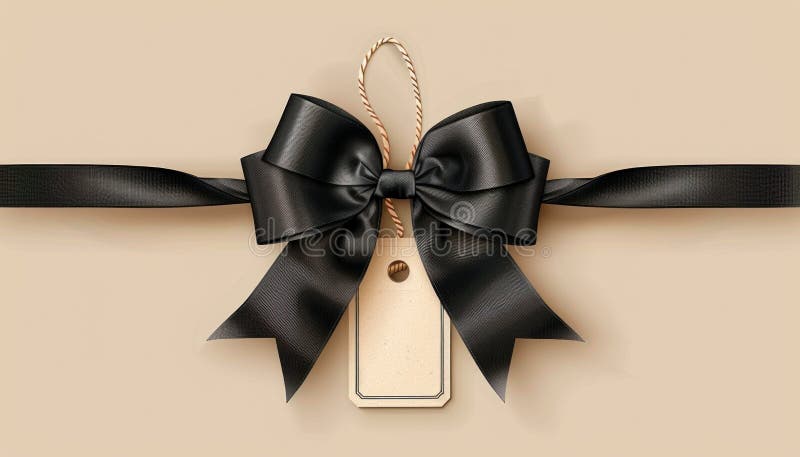 A Sleek Black Bow with a Tag Securely Attached To it, Presenting Its ...