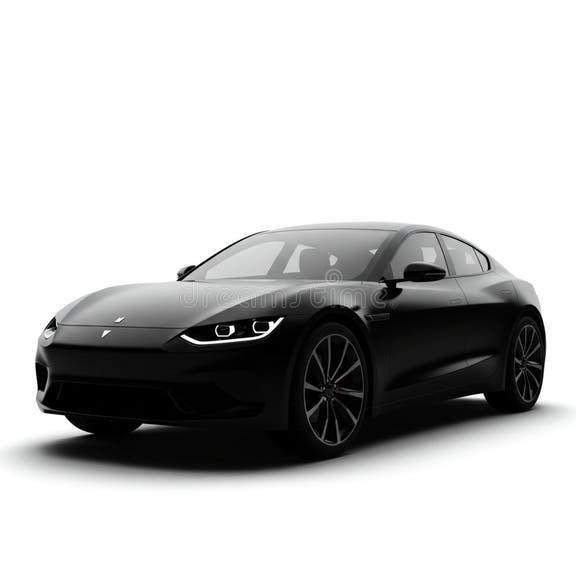 Sleek Black Car with a Modern Design. the Vehicle Features Sharp ...