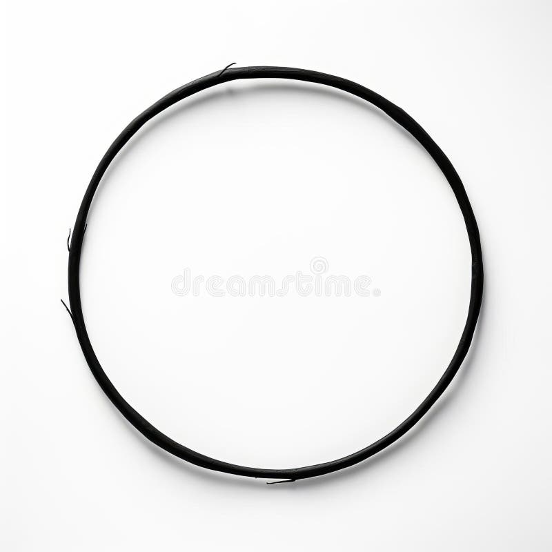 Sleek Black Circle Minimalist Bicycle Wheel on White Background Stock ...