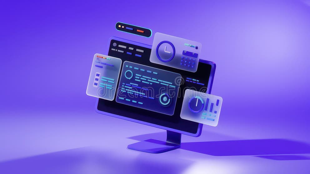 A Sleek Black Computer Monitor Displaying Colorful Data Visualizations