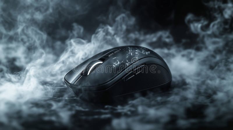A Sleek Black Computer Mouse Creates a Striking Visual Stock Image ...