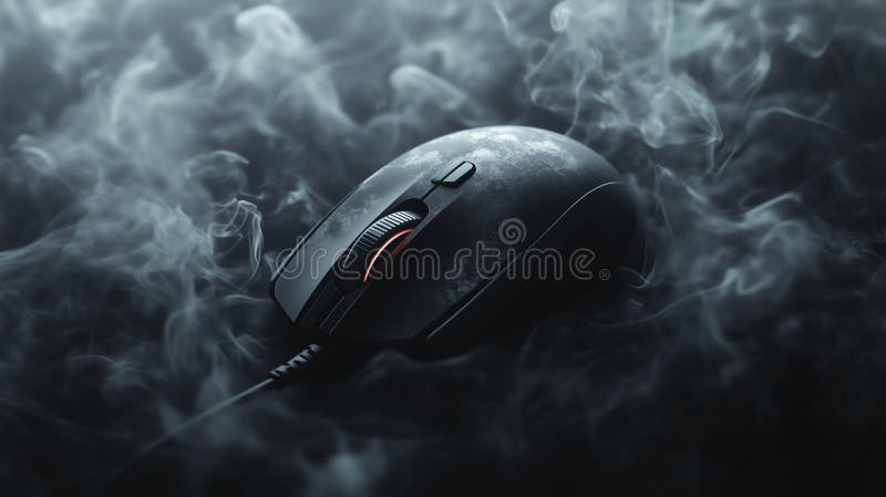 A Sleek Black Computer Mouse Creates a Striking Visual Stock Photo ...
