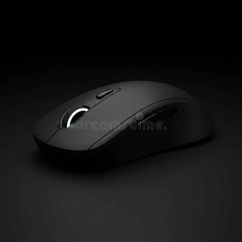 A Sleek Black Computer Mouse Featuring an Ergonomic Design with Smooth ...