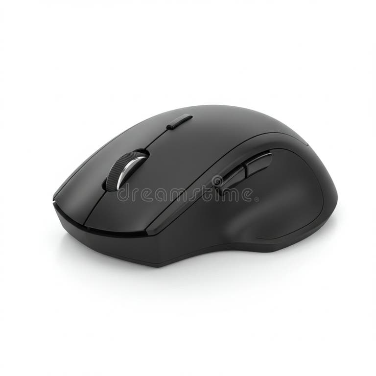 A Sleek Black Computer Mouse with a Modern Ergonomic Design. it ...
