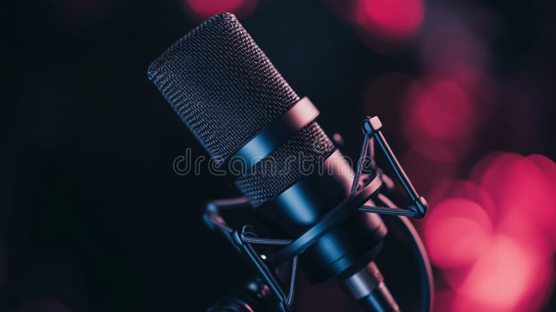 Sleek Black Condenser Microphone Shock Mount Stock Photos - Free ...
