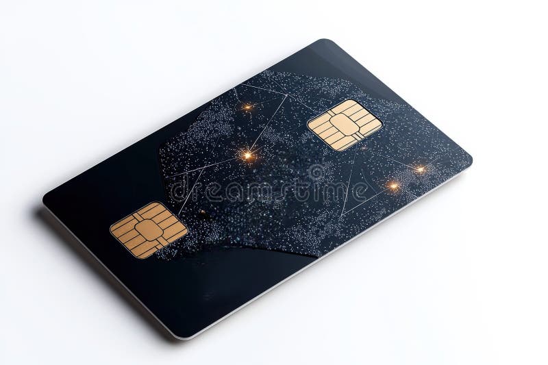 A Sleek Black Credit Card Featuring Microchip Technology Symbolizing ...