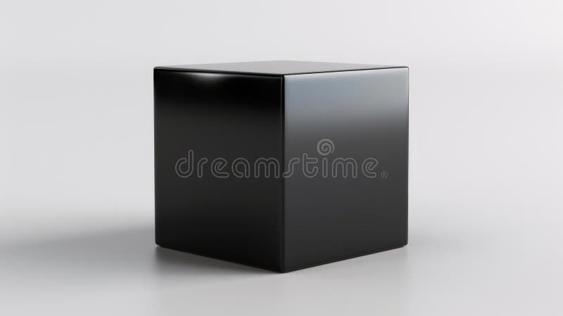 Sleek Black Cube Stands Out on a Clean White Backdrop, Showcasing ...