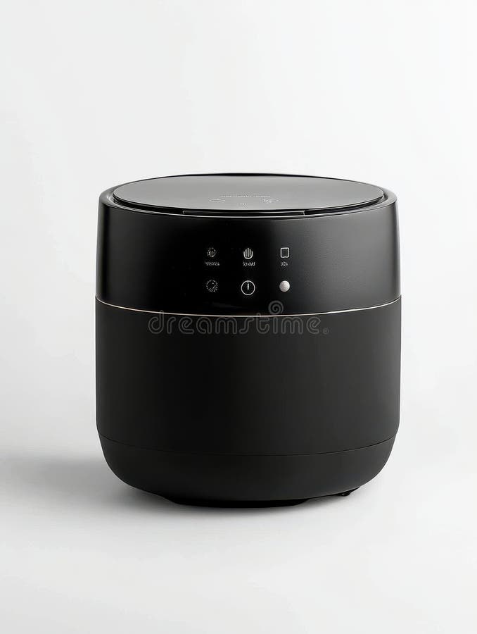 Sleek Black Cylindrical Device on White Background Stock Illustration ...