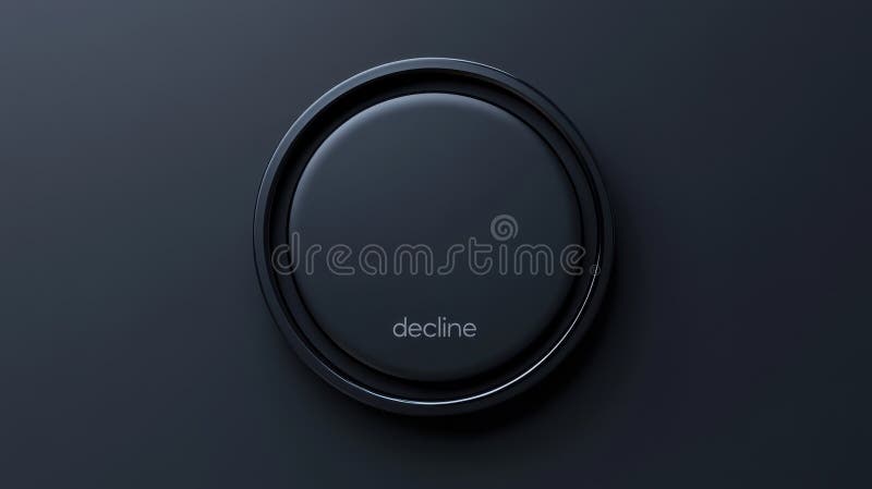 Sleek Black Decline Button on Dark Background for Modern Interface ...