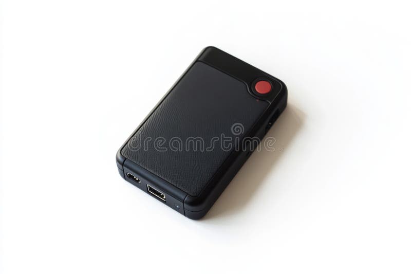 A Sleek Black Device with a Red Button. Perfect for Tech Enthusiasts ...