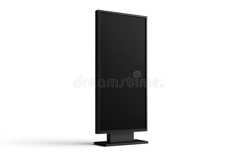 Sleek Black Digital Billboard Stand: Isolated 3D Render, Perfect for ...
