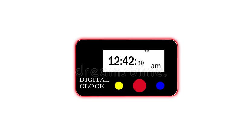 Modern Digital Alarm Clock with Colorful Buttons Displaying the Time ...