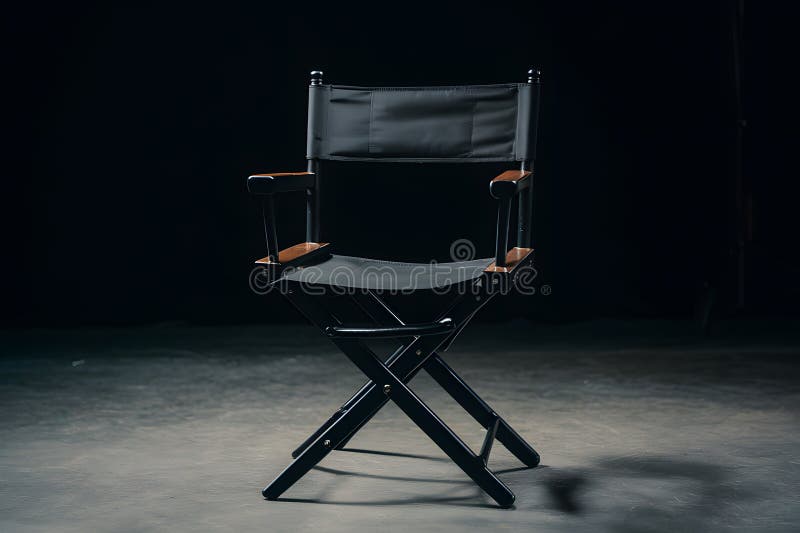 Sleek Black Directors Chair with Folding Frame and Armrests in ...