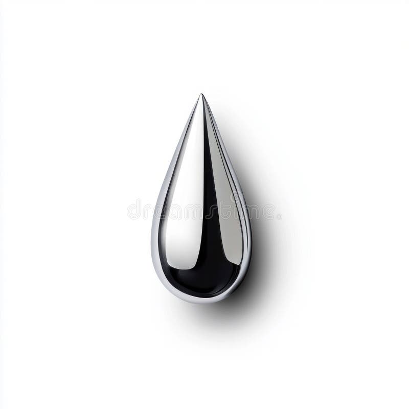 Sleek Black Drop-Shaped Object on White Background Stock Illustration ...