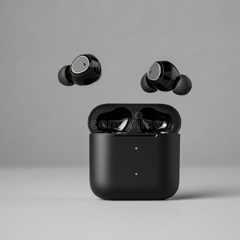 AI Generated Stylish Earpods in Charging Case with Soft Ambient ...